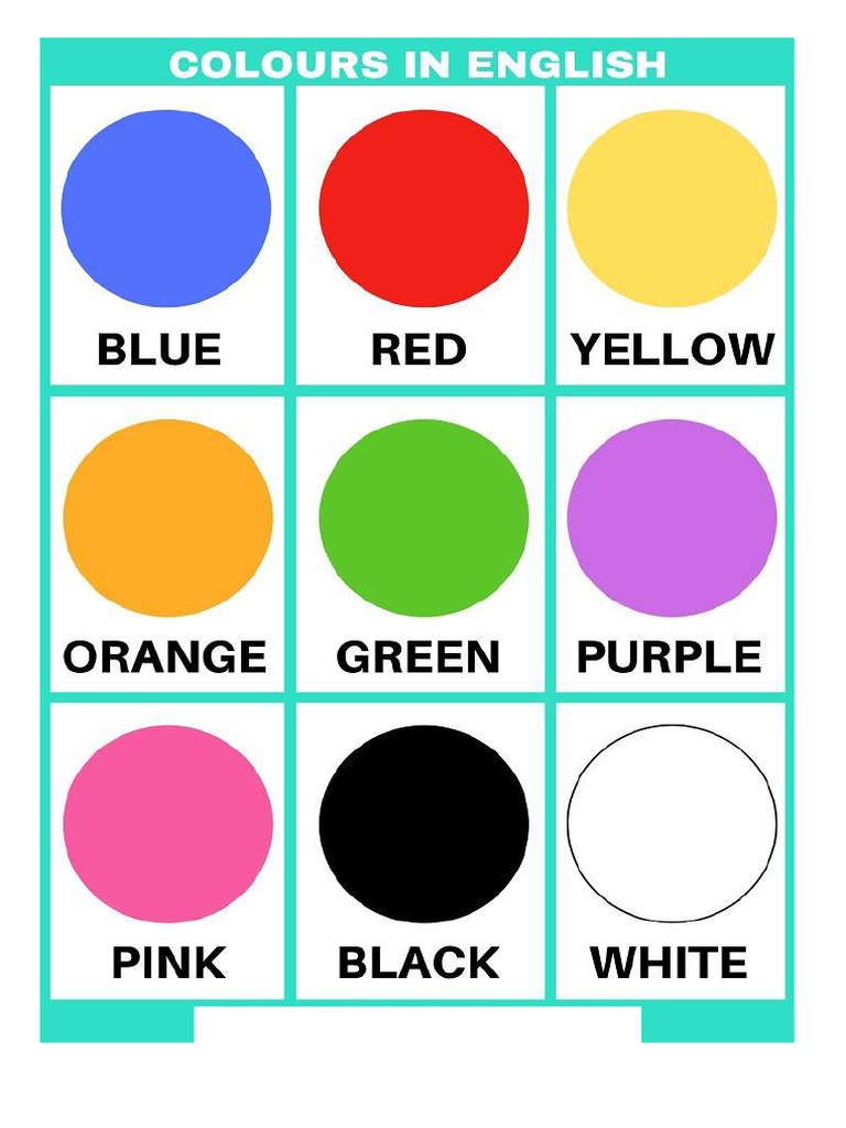 Colours in English Printable A4 | PDF