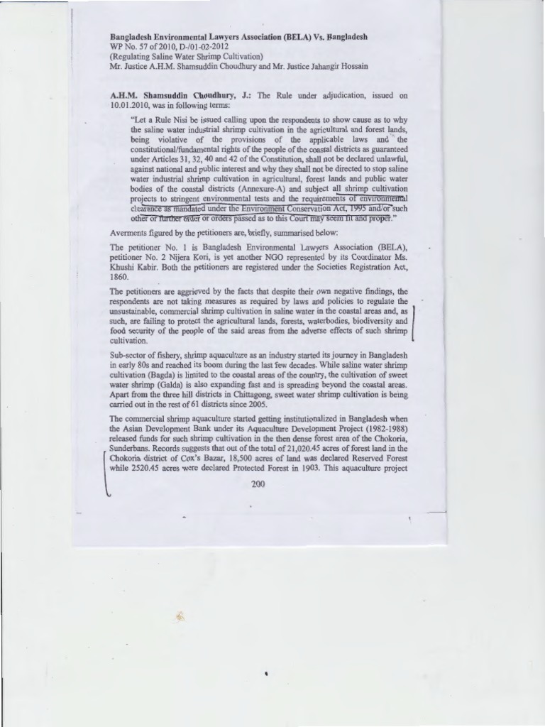 Bela vs. Bangladesh wp57 PDF | PDF | Agriculture | Aquaculture