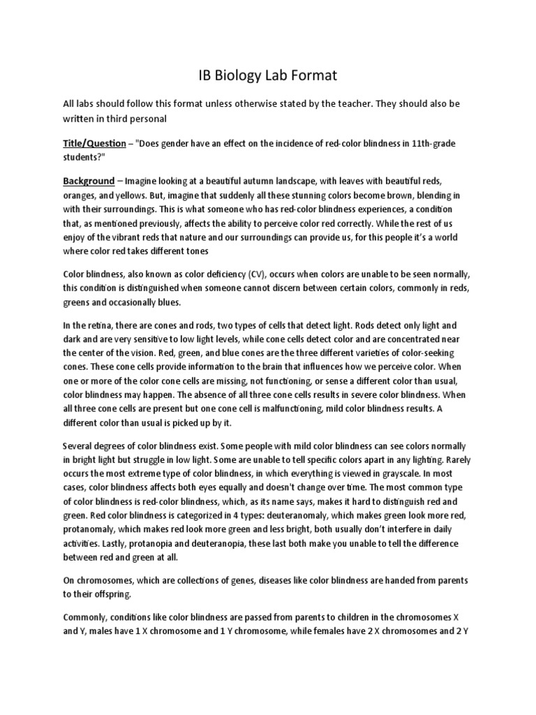 Ia Biology Ib | PDF | Color | Chi Squared Test