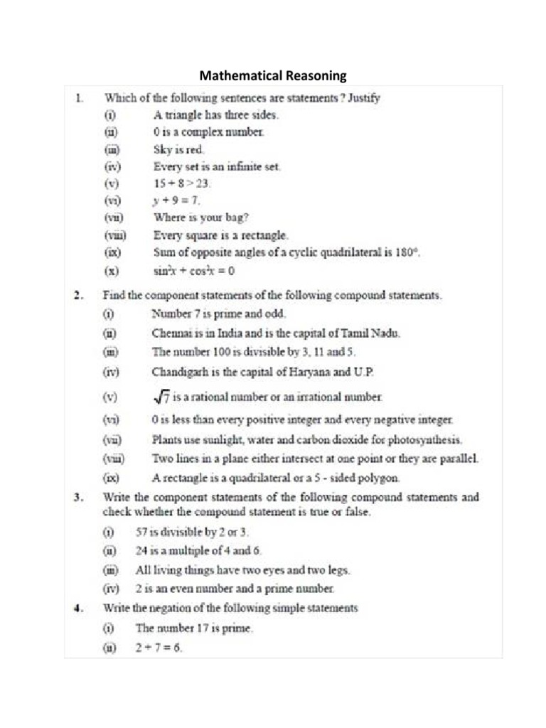 Mathematical Reasoning | PDF