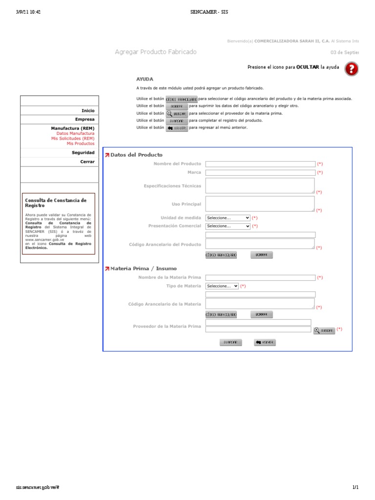 Sencamer - Sis. Productos | PDF | Informática | Software