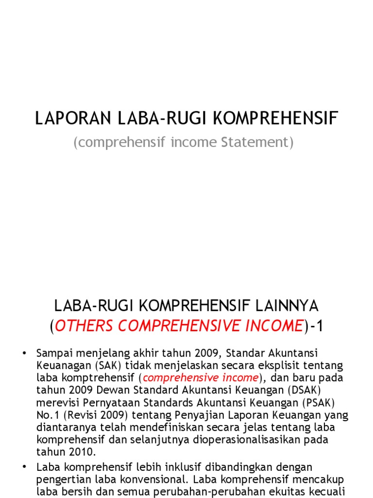 Laporan Laba-Rugi Komprehensif | PDF
