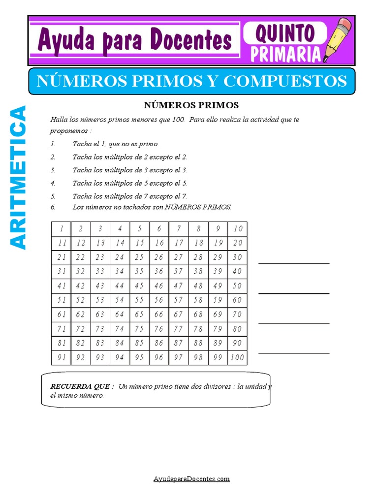 Actividades de Números Primos y Compuestos | PDF