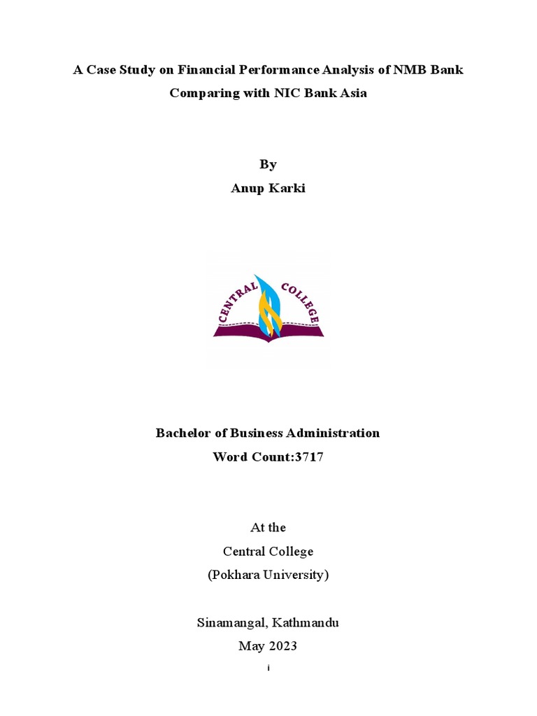 A Case Study On Financial Performance Analysis of NMB Bank | PDF ...