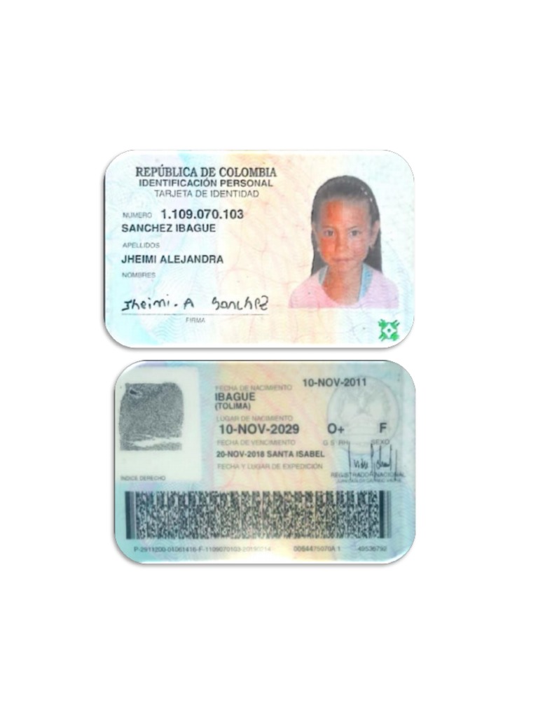 Tarjeta de Identidad Alejandra | PDF