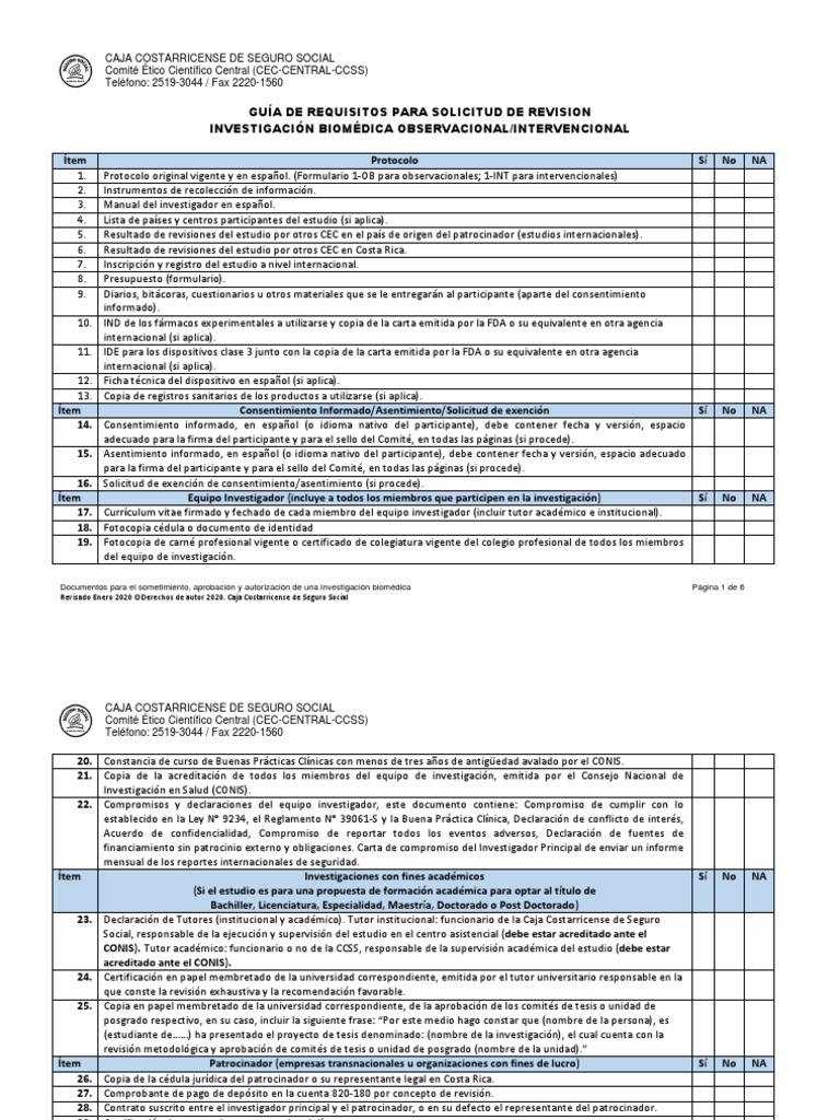 Guia para Revision Obs Cec Central CCSS 06.01.2020 | PDF | Costa Rica