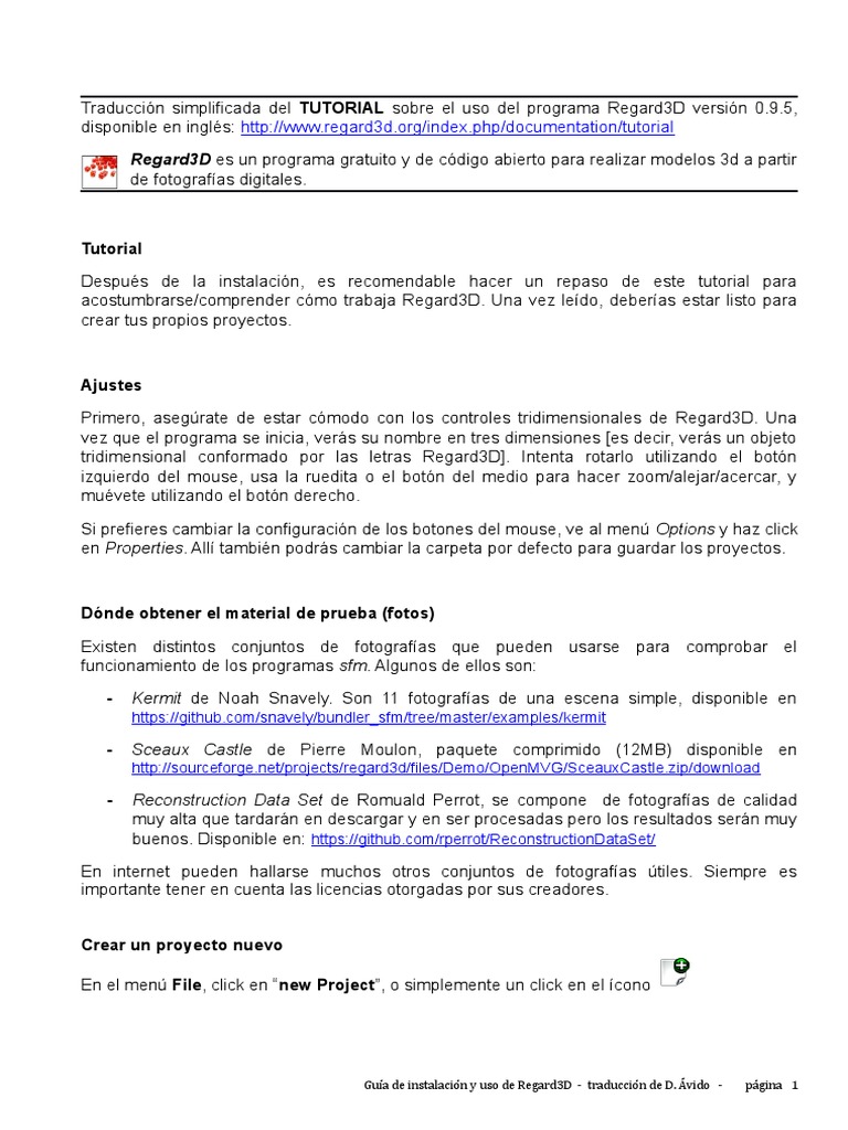 Regard3D Tutorial - Espanol | PDF | Ventana (informática) | Informática