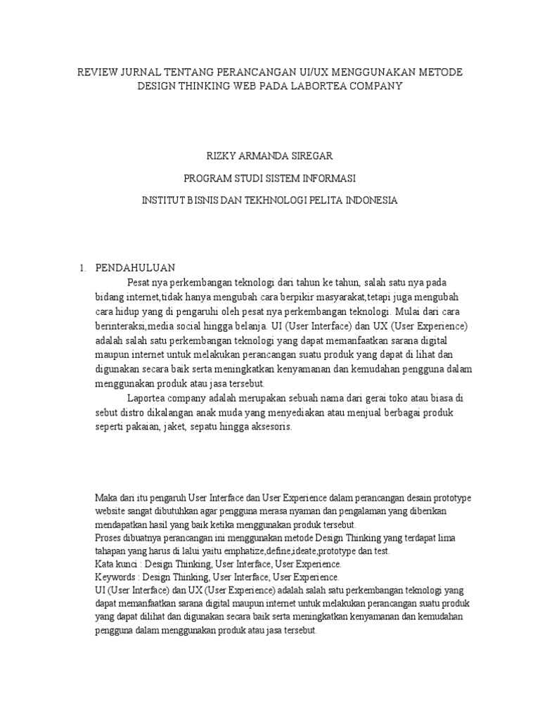 Review Jurnal Tentang Perancangan Ui | PDF