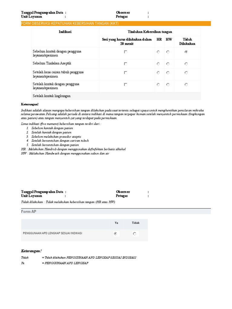 Form Observasi Inm | PDF