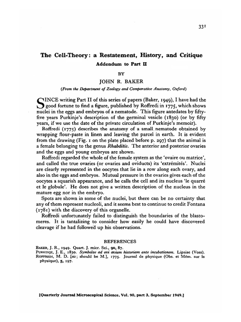 Baker 1949 The Cell-Theory. A Restatement, History, and Critique II ...