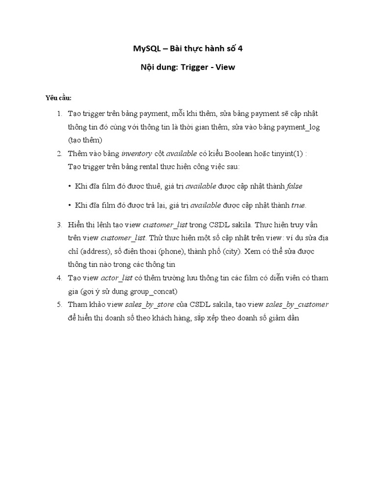 Lab 04 Trigger View | PDF