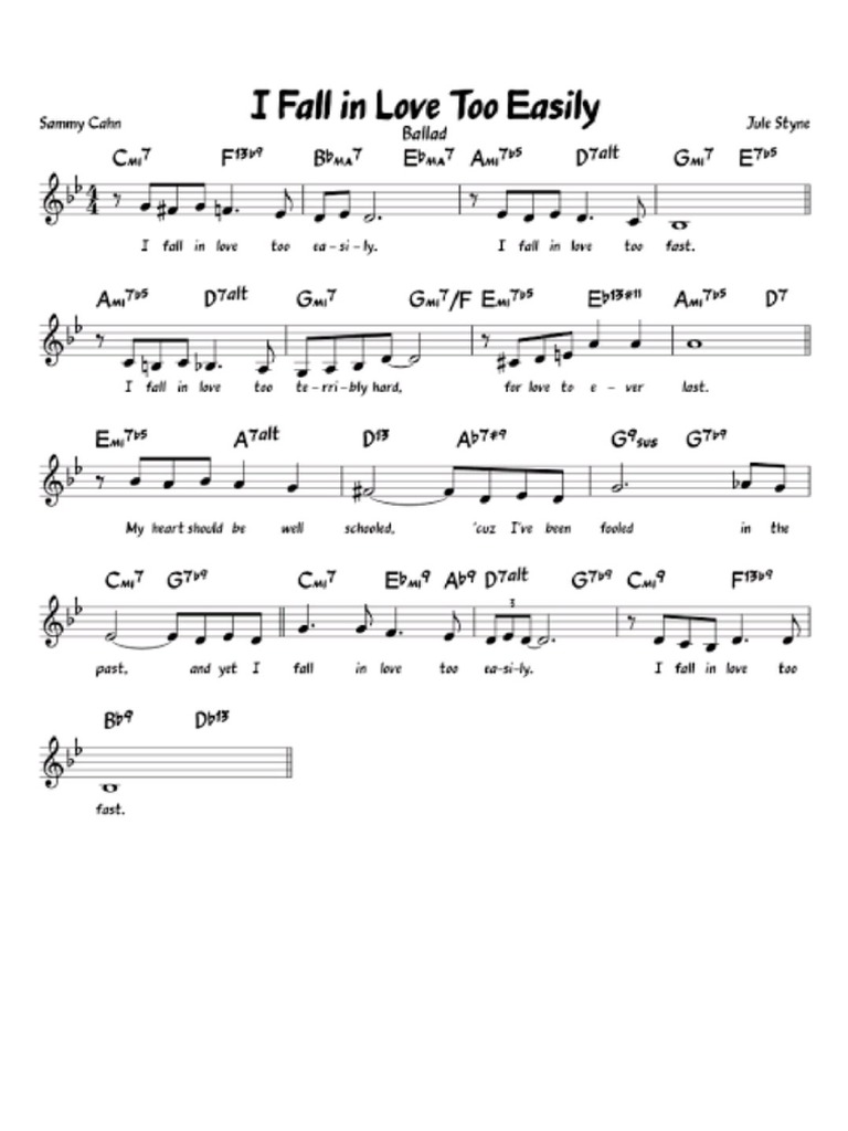 I Fall in Love Too Easily | PDF