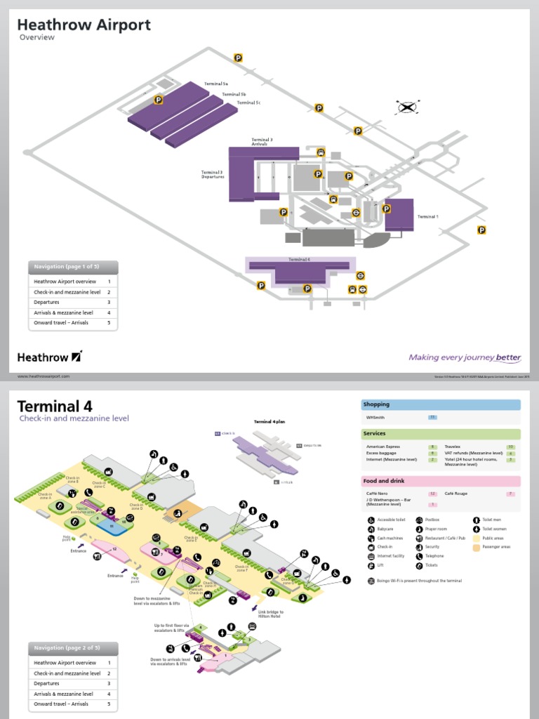 Heathrow T4 Map | PDF | Train Station | Airport