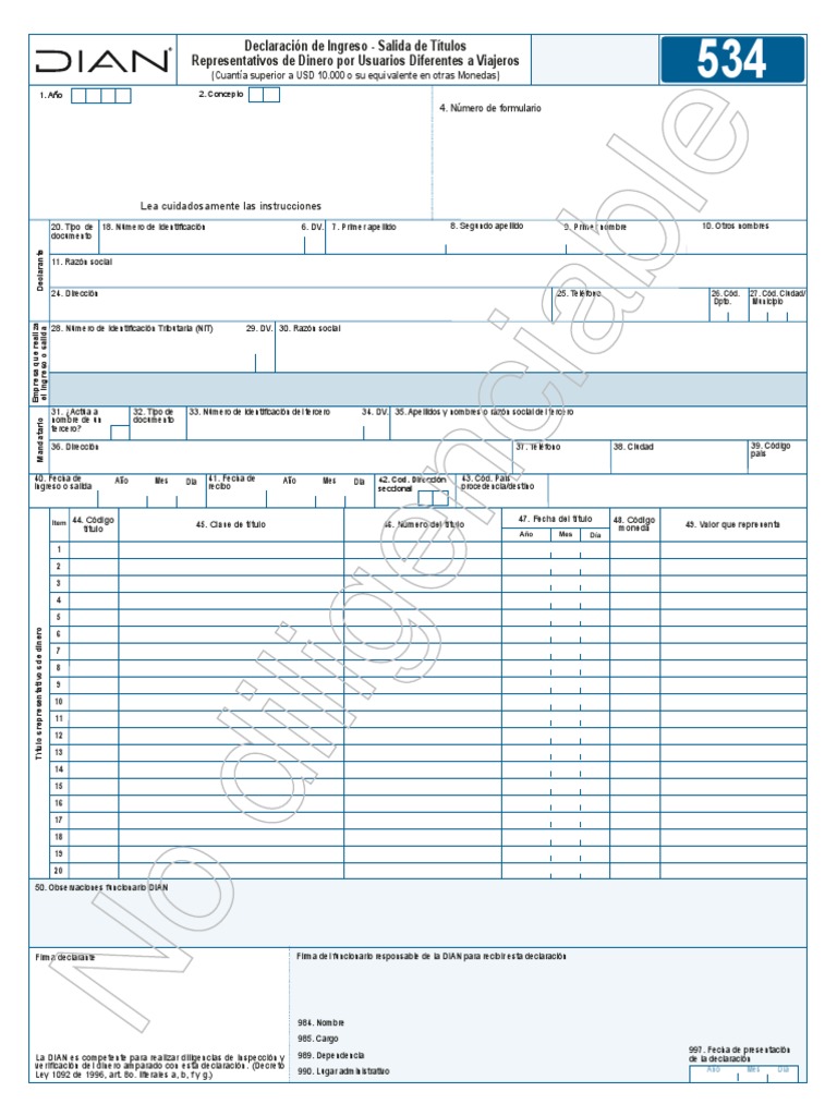 Formulario 534 2021 | PDF