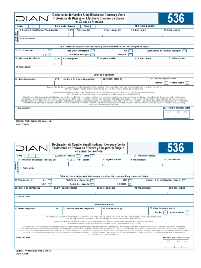 Formulario 536 2021 | PDF | Moneda | Dólar de los Estados Unidos