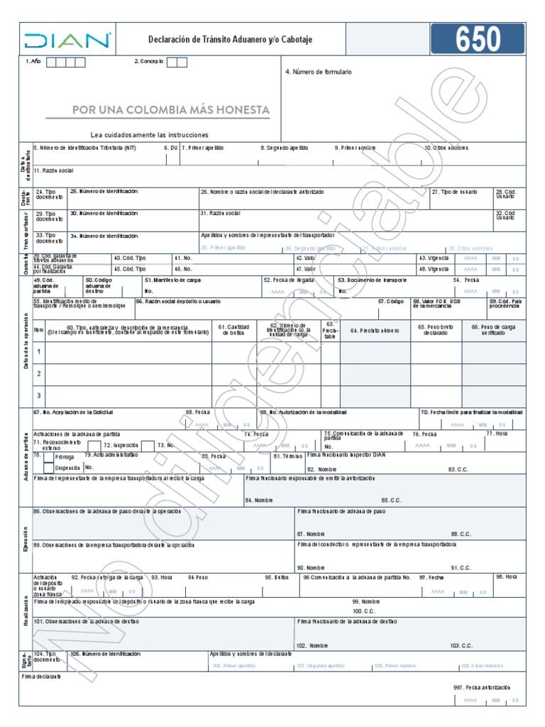 Formulario 650 2021 | PDF | aduana | Dólar de los Estados Unidos