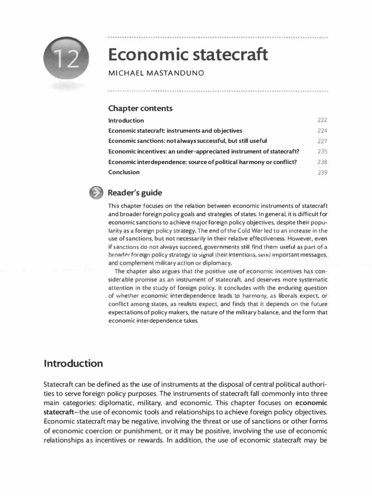 Economic Statecraft: Tools and Impact | PDF | Rhodesia | Cold War