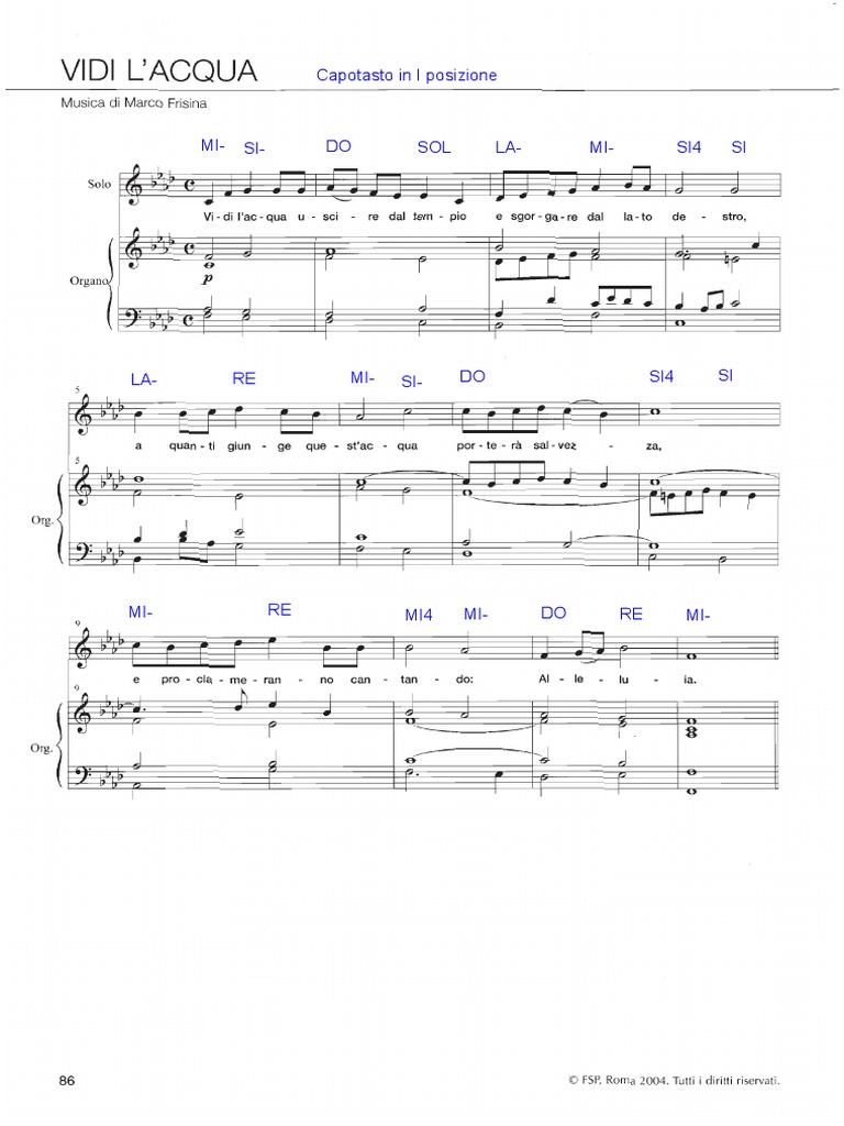 Vidi L Acqua Frisina Accordi | PDF