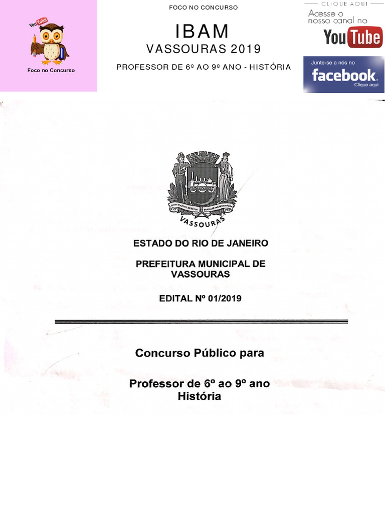 Prova IBAM: Professor de História 2019 | PDF