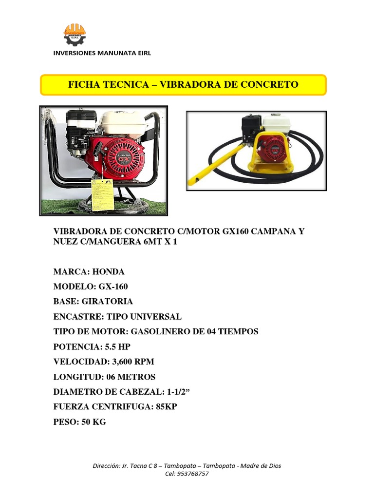 Vibradora de Concreto | PDF