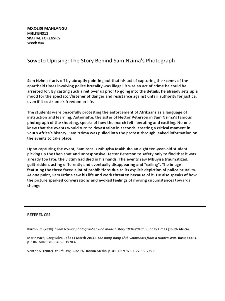 MXOLISI - Soweto Uprising: The Story Behind Sam Nzima's Photograph ...