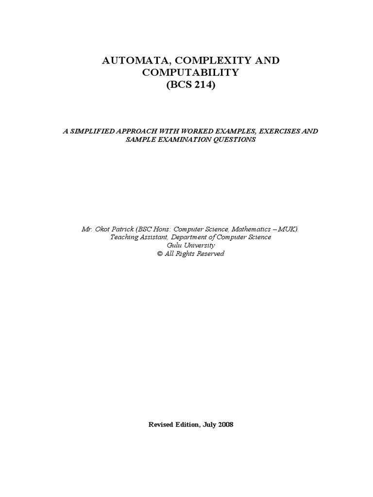 AUTOMATA | PDF | Vertex (Graph Theory) | Mathematical Logic