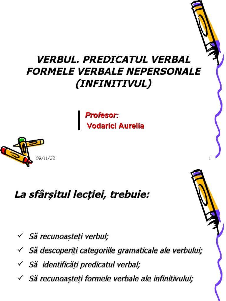 Verbul Predicatul Verbal | PDF