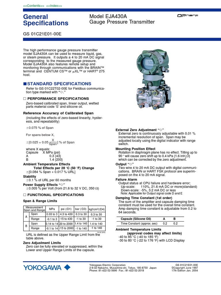 Yokogawa DP | PDF | Electrical Connector | Pressure Measurement