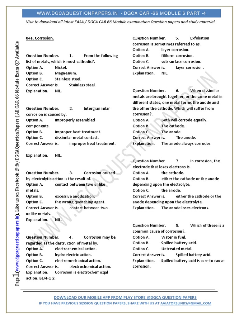 Dgca Module 06 Part 04 | PDF | Corrosion | Anode