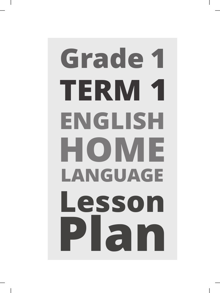 GR 1 Term 1 2020 HL English Lesson Plan | PDF | Phonics | Vocabulary
