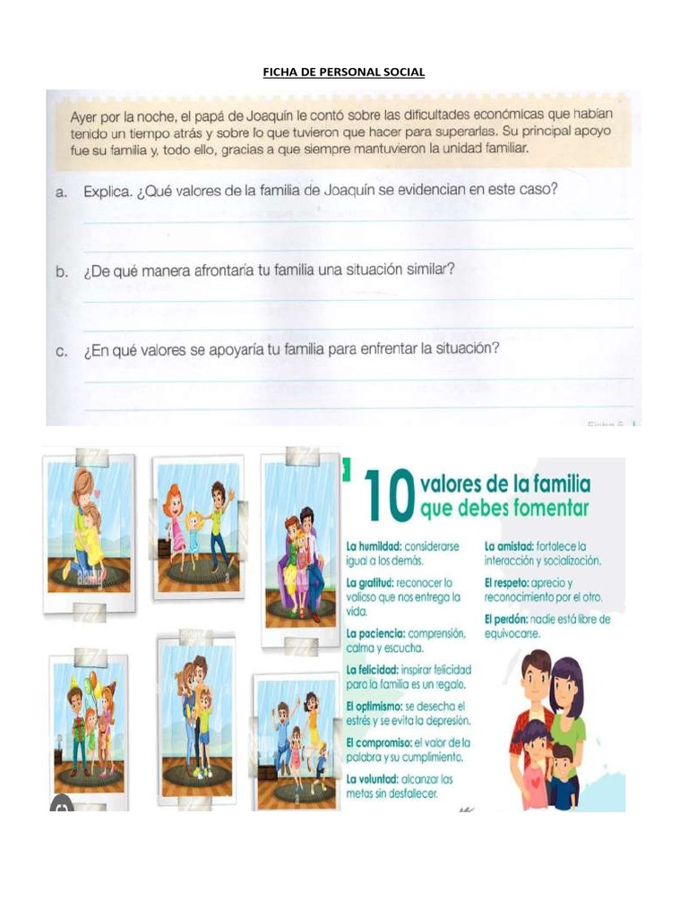 Ficha Ps Valores En La Fam 08 05 23 Pdf