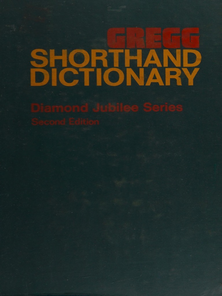 Gregg Shorthand Dictionary Pdf