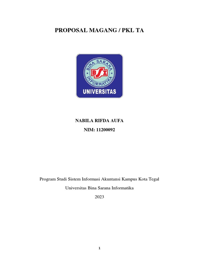 Proposal Magang | PDF | Komputer