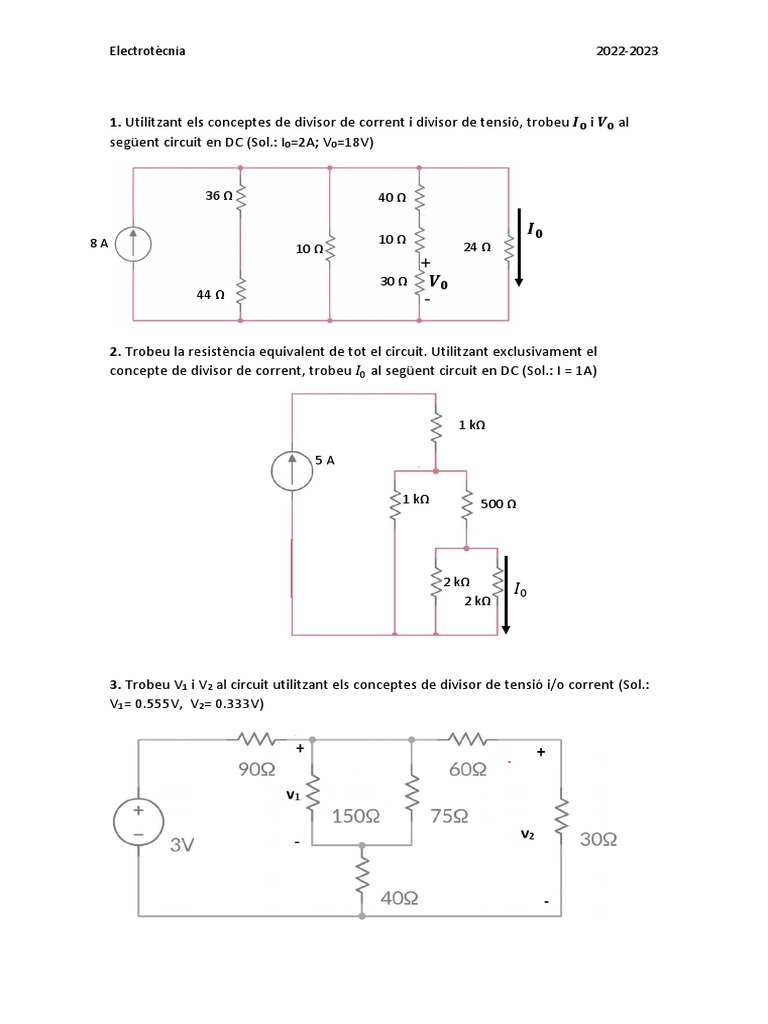 Exercicis Teoria de Circuits - Part 2 | PDF