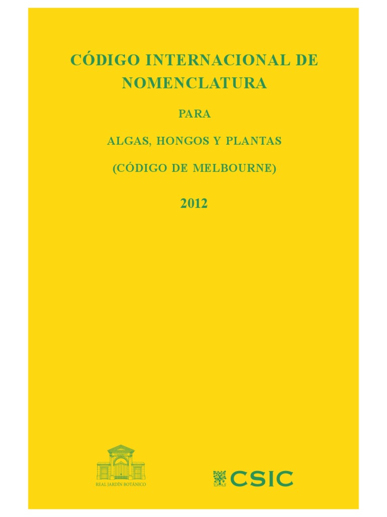 Codigo Internacional de Nomenclatura Botanica Melboune 2012 Español | PDF | Traducciones ...