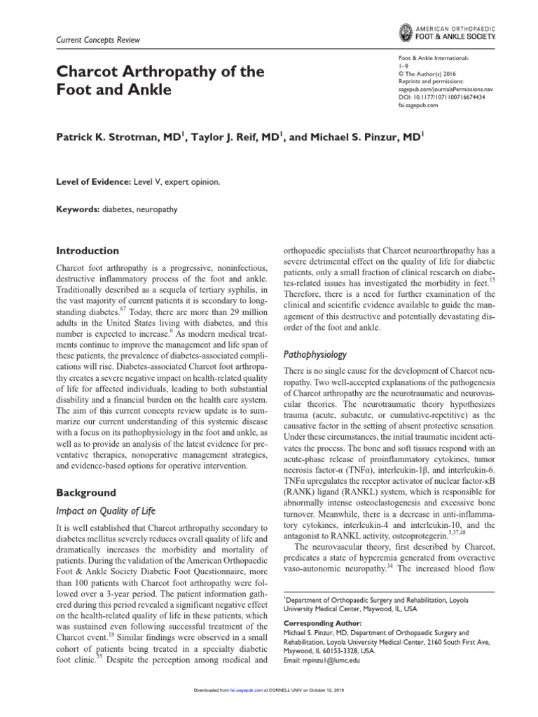 Charcot Arthropathy of The Foot and Ankle | PDF | Medicine | Clinical ...