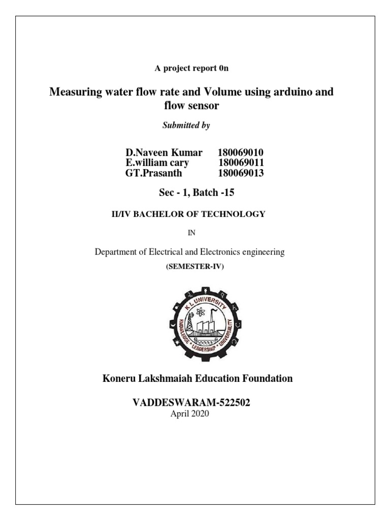 Measuring Water Flow Rate and Volume Usi | PDF | Flow Measurement ...