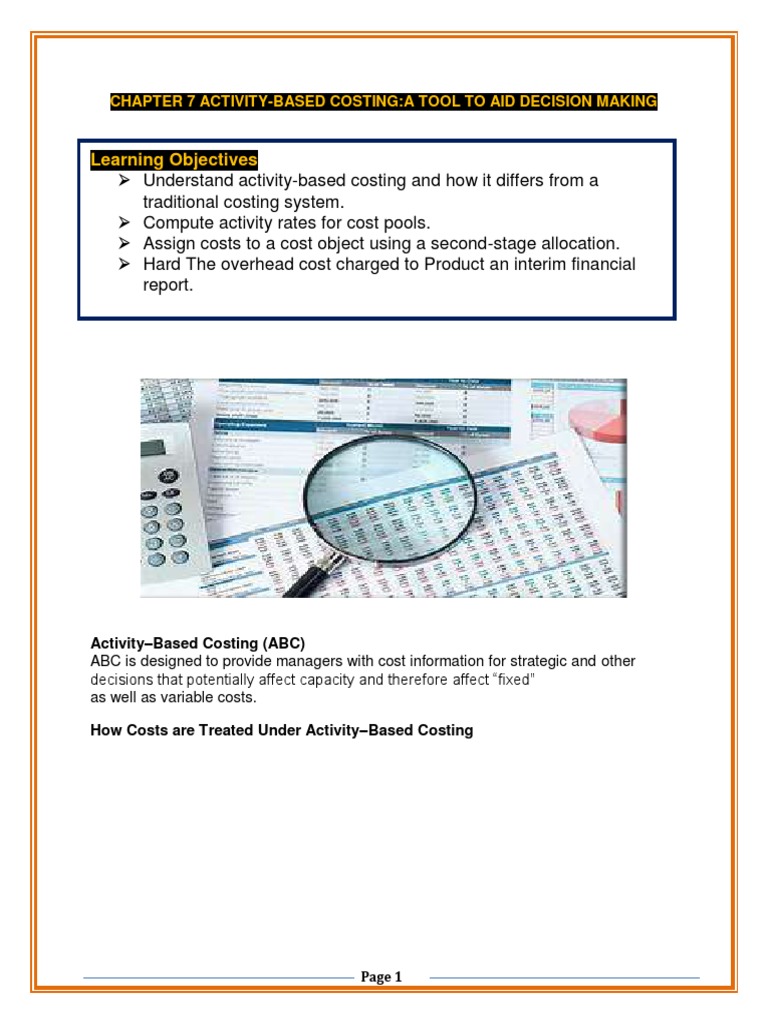 Chapter 7 - Activity-Based Costing - A Tool To Aid Decision Making | Download Free PDF ...