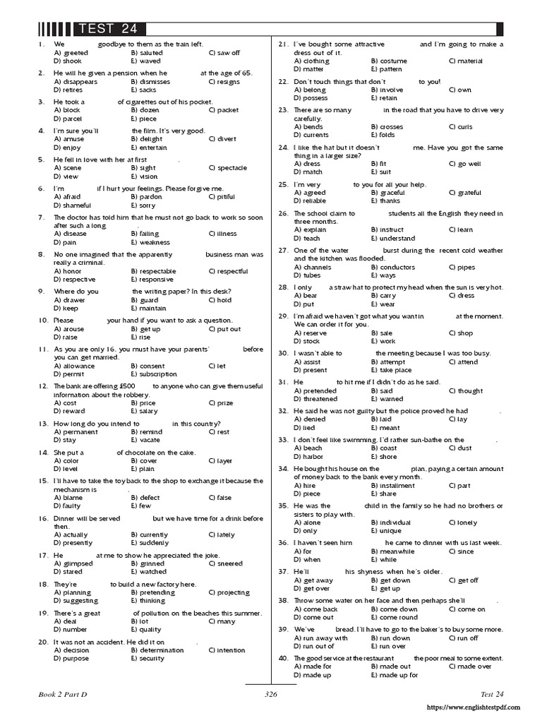 Upper Level Vocabulary 24 1 2 | PDF