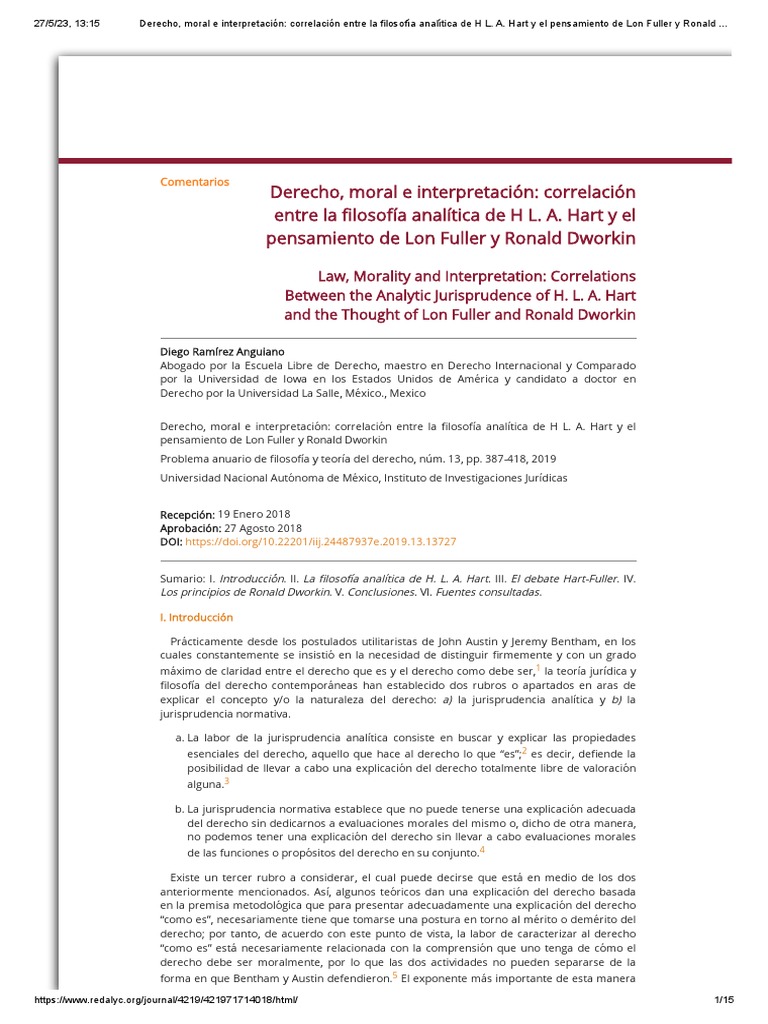 Filosofía Jurídica: Hart vs. Fuller y Dworkin | PDF | Justicia | Crimen ...