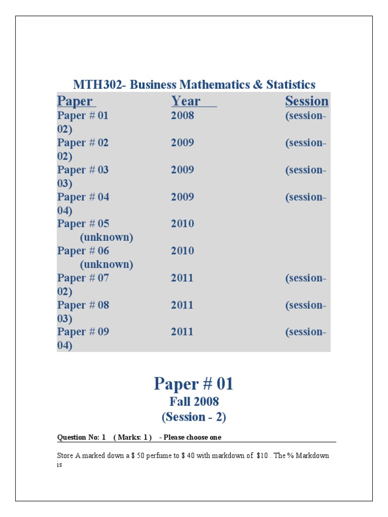 Mth302 Midterm Solved MCQs Mega Collection File | PDF | Depreciation | Interest