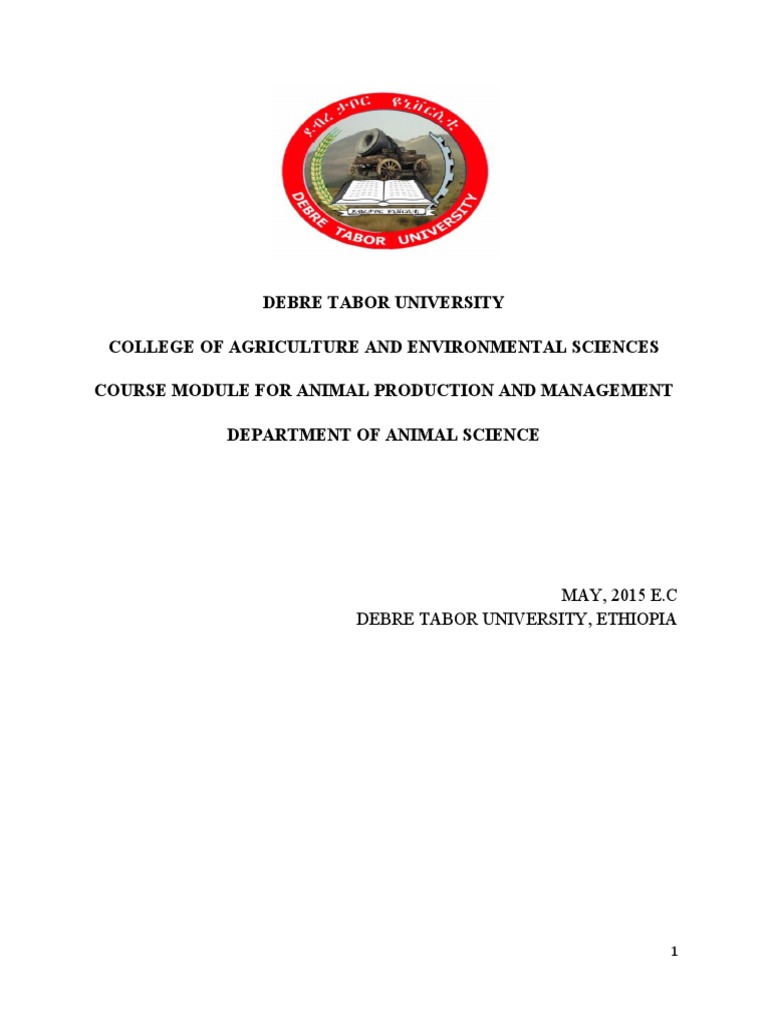 Animal Production and Management Module | PDF | Pastoralism | Dairy Cattle