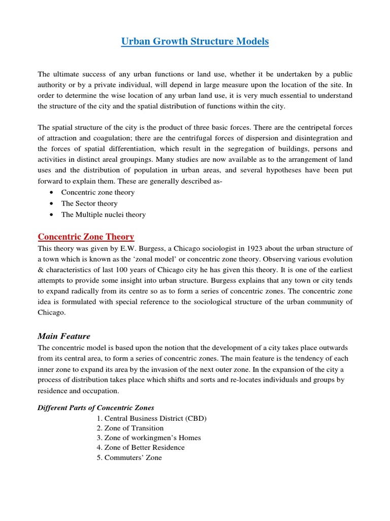 Urban Growth Models Explained | PDF | Suburb | Transport
