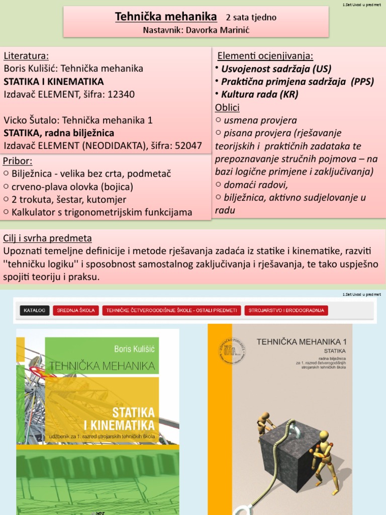 Tehnicka Mehanika | PDF