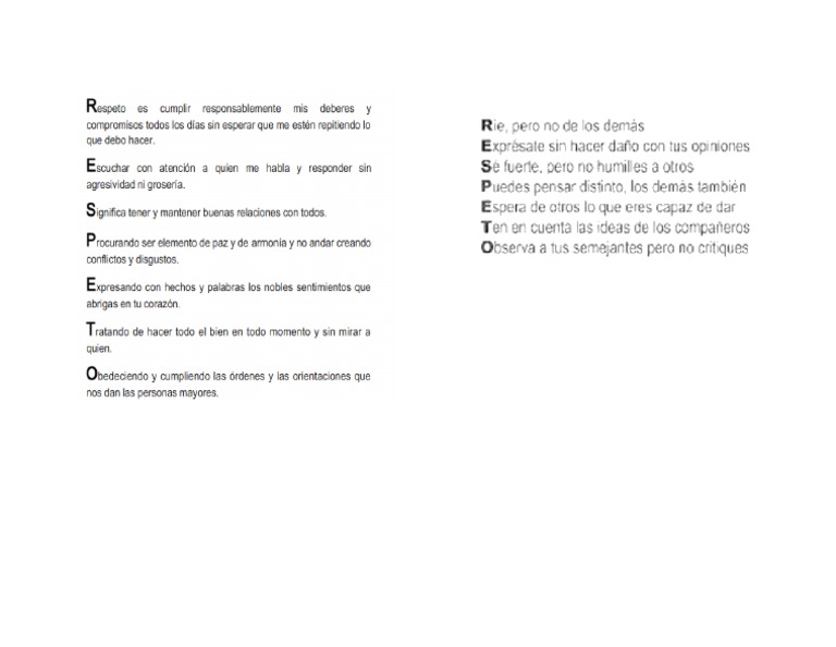 Acrostico Respeto | PDF