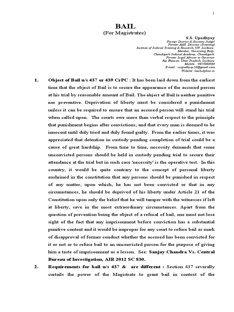 Bail (Short) | Download Free PDF | Bail | Arrest