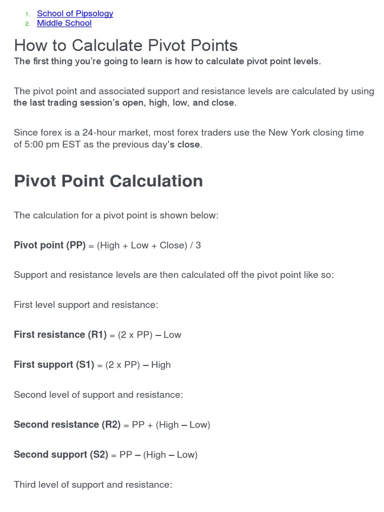 How To Calculate Pivot Points | PDF | Business | Finance & Money Management