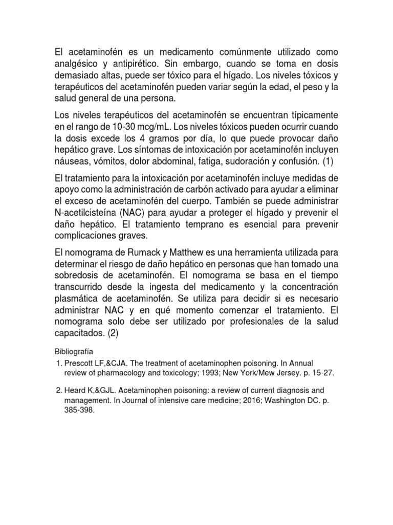 Figure - Nomograma de Rumack-Matthew para Una Ingesta Única Con Una ...