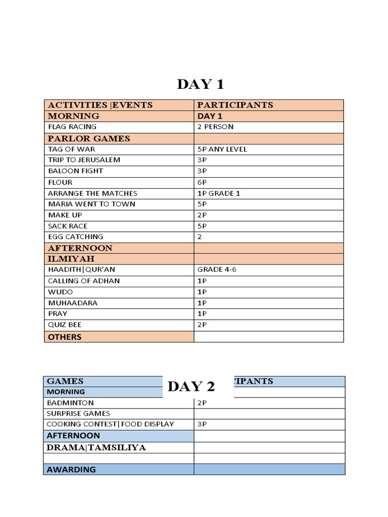 Games For Musabaqa | PDF