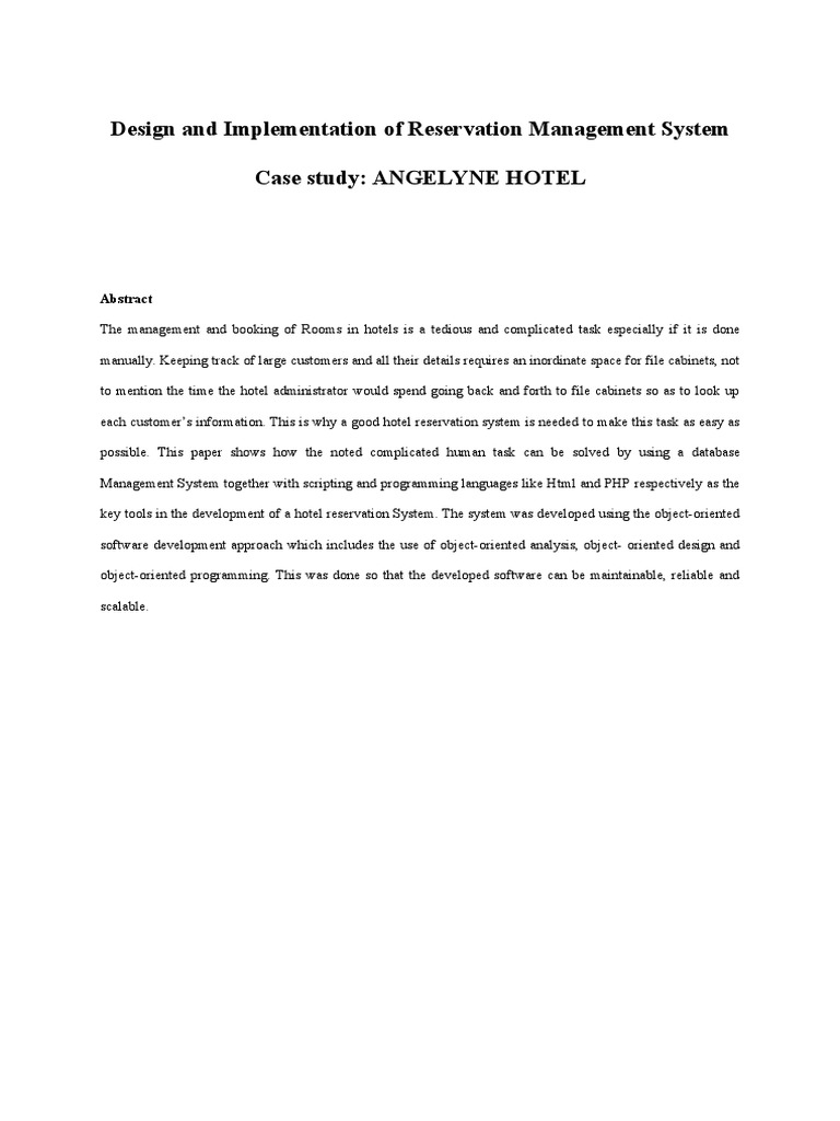Hotel Reservation | PDF | Password | Databases